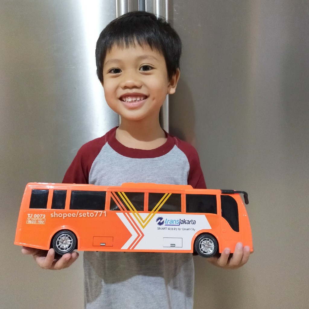 Transjakarta Plastic Way Bus Toy Like Busway RKC Police Bus | Shopee ...