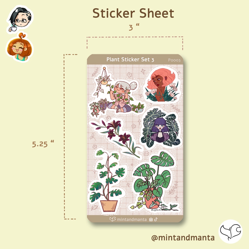 Plant Sticker Sheet Set 3 | Journal Stickers | Laptop Stickers | Manual ...