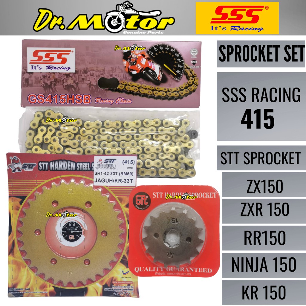 ZX150 ZXR 150 KR150 RR150 RR NINJA 415 SSS RACING CHAIN RANTAI GOLD ...