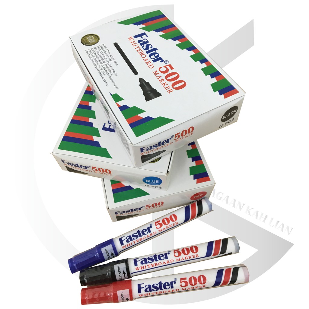 Faster 500 Whiteboard Marker Pen (Black/Blue/Red) | Shopee Malaysia