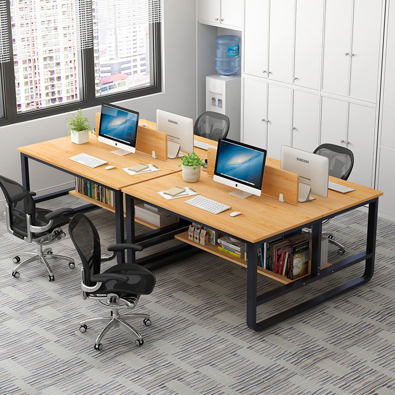 Staff desk simple modern double seat computer desk staff four people ...