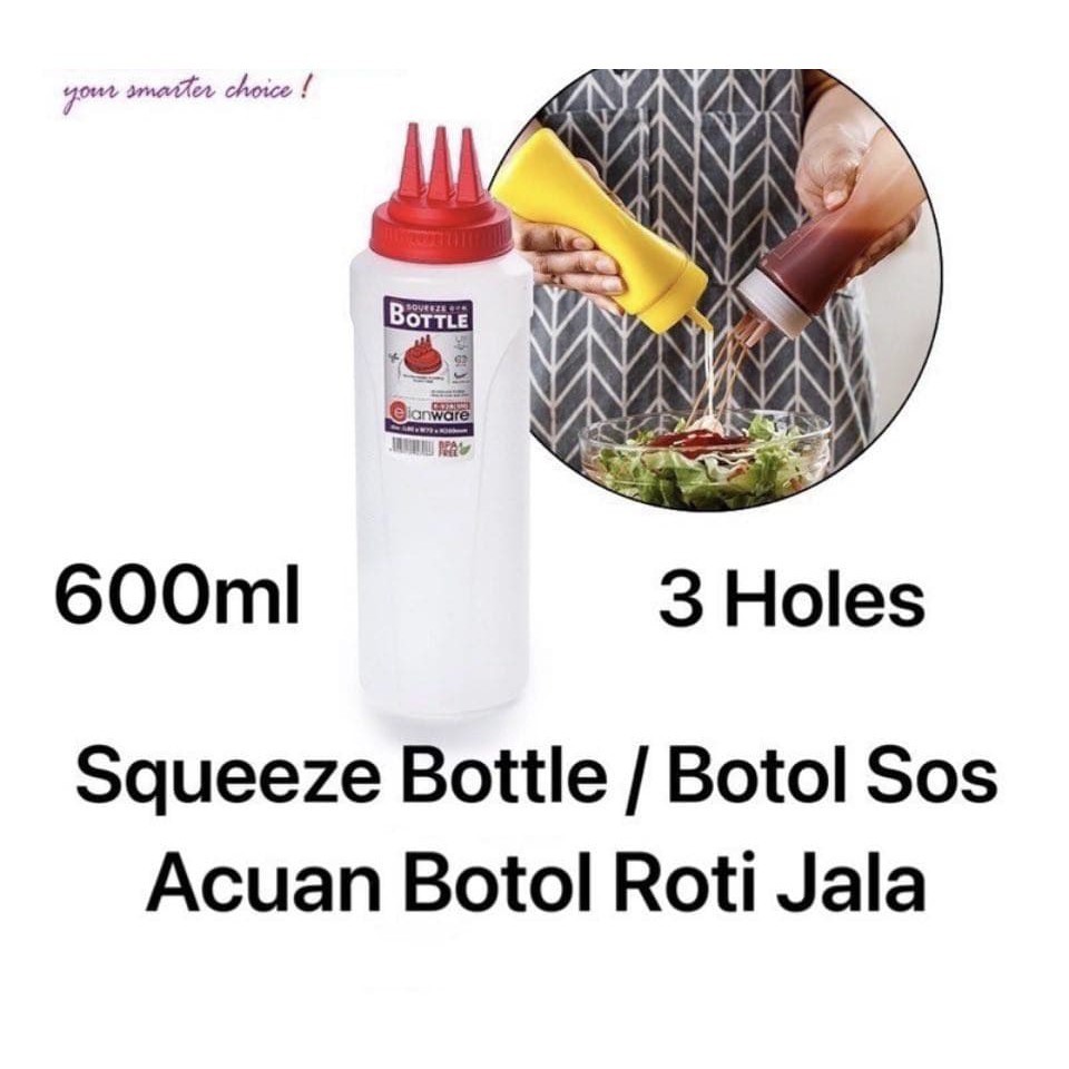 LAVA 700ml Squeeze Bottle 3 Holes Condiment Dispenser 927/Acuan Botol ...