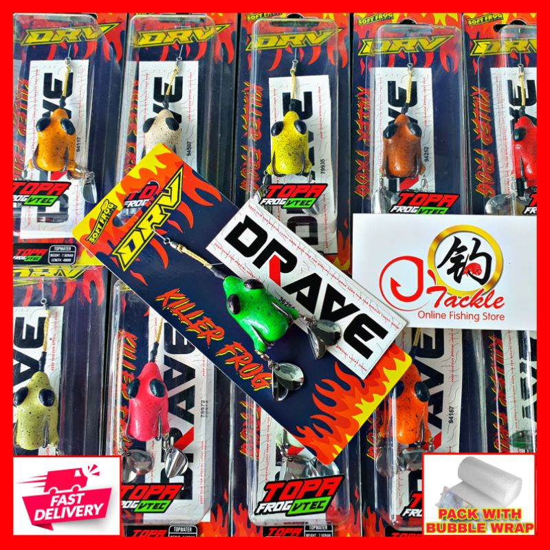 DRAVE Topa Frog Vtec Double Blade Rubber Soft Lure Bait Snakehead ...