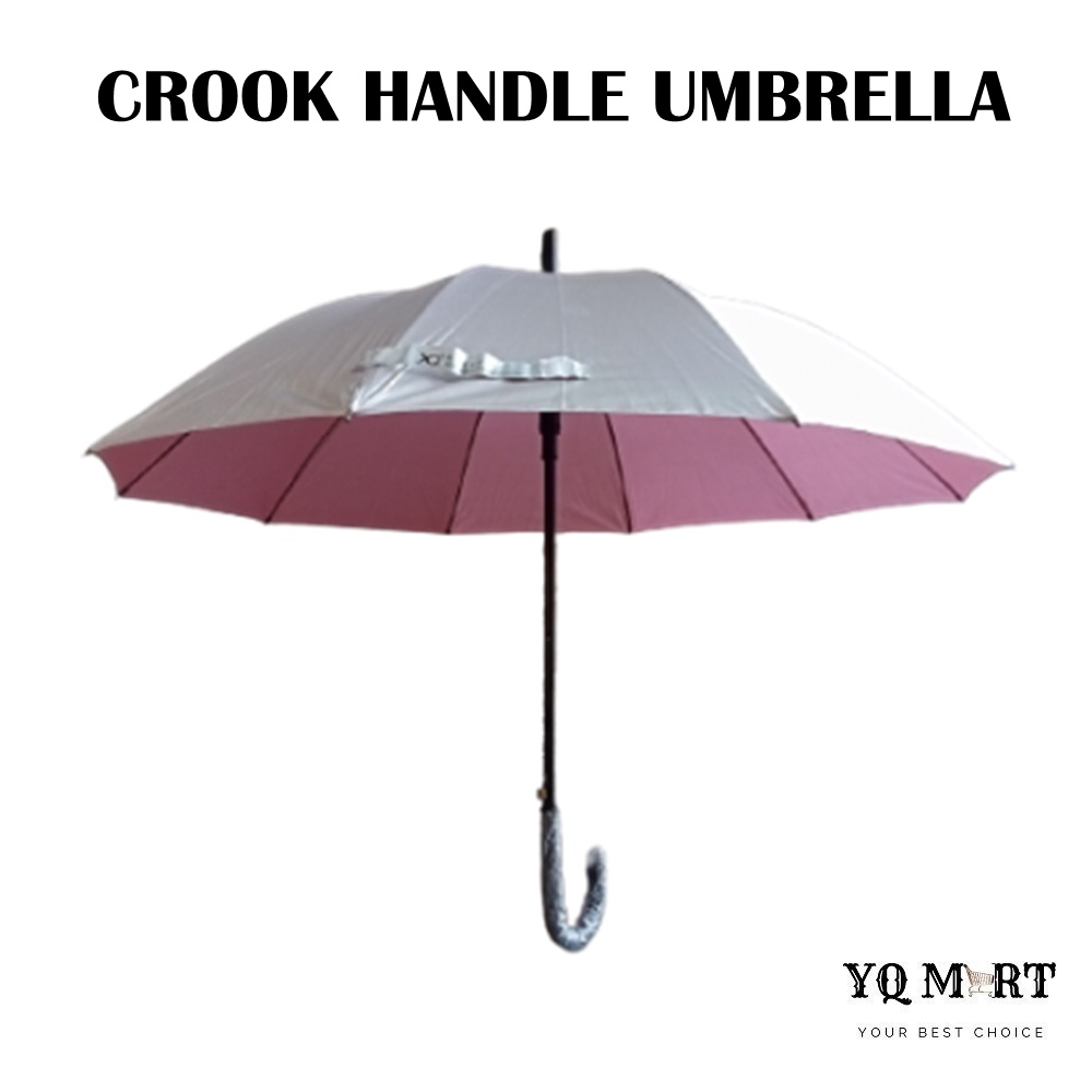 22" Silver Coated Color Umbrella/ J Handle Umbrella/ Payung | Shopee ...