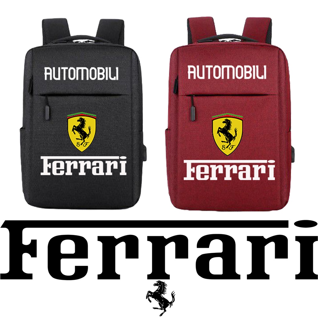 Ferrari Ready Stock New Laptop Backpack USB Charging Travel Unisex ...