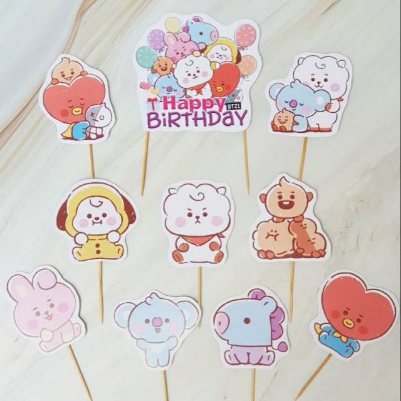 [READY] Cake TOPPER CAKE TOPPER CAKE TOPPER BT21 CAKE TOPPER BABY BT21 ...