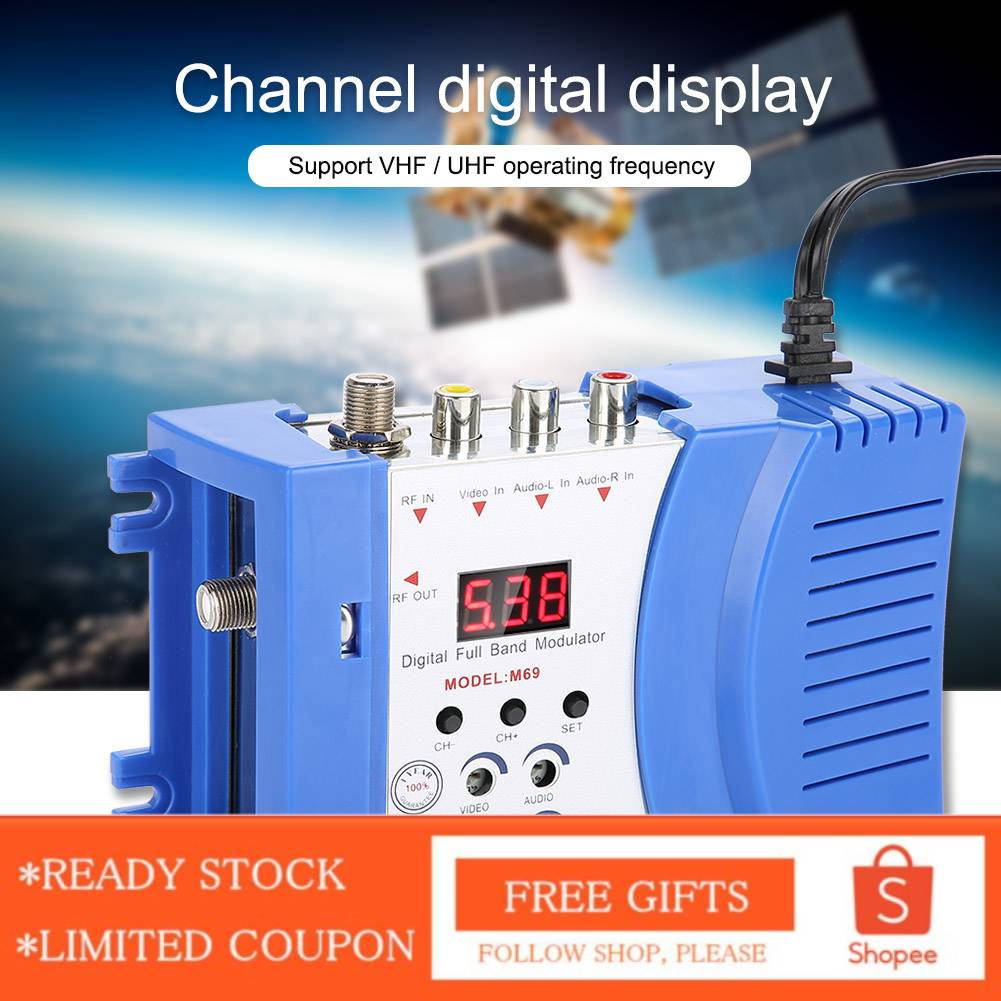 [READY STOCK] Digital RF Modulator AV-RF AV-TV Converter VHF UHF | Shopee Malaysia