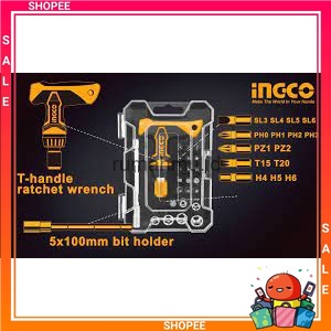 INGCO T-handle Ratchet Wrench Screwdriver Set (24pcs) | Shopee Malaysia
