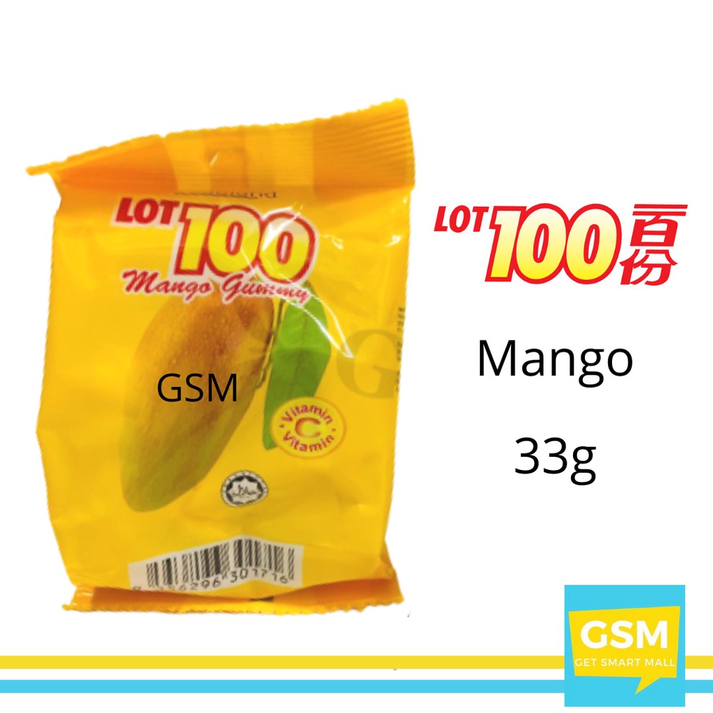 Lot 100 Gummy Candy 33g (mango / blackcurrant) | Shopee Malaysia
