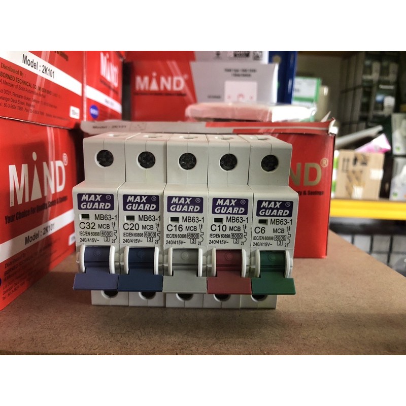 Maxguard 1 pole 1p MCB 6A 10A 16A 20A 32A SIRIM miniature circuit breaker 6000A | Shopee Malaysia