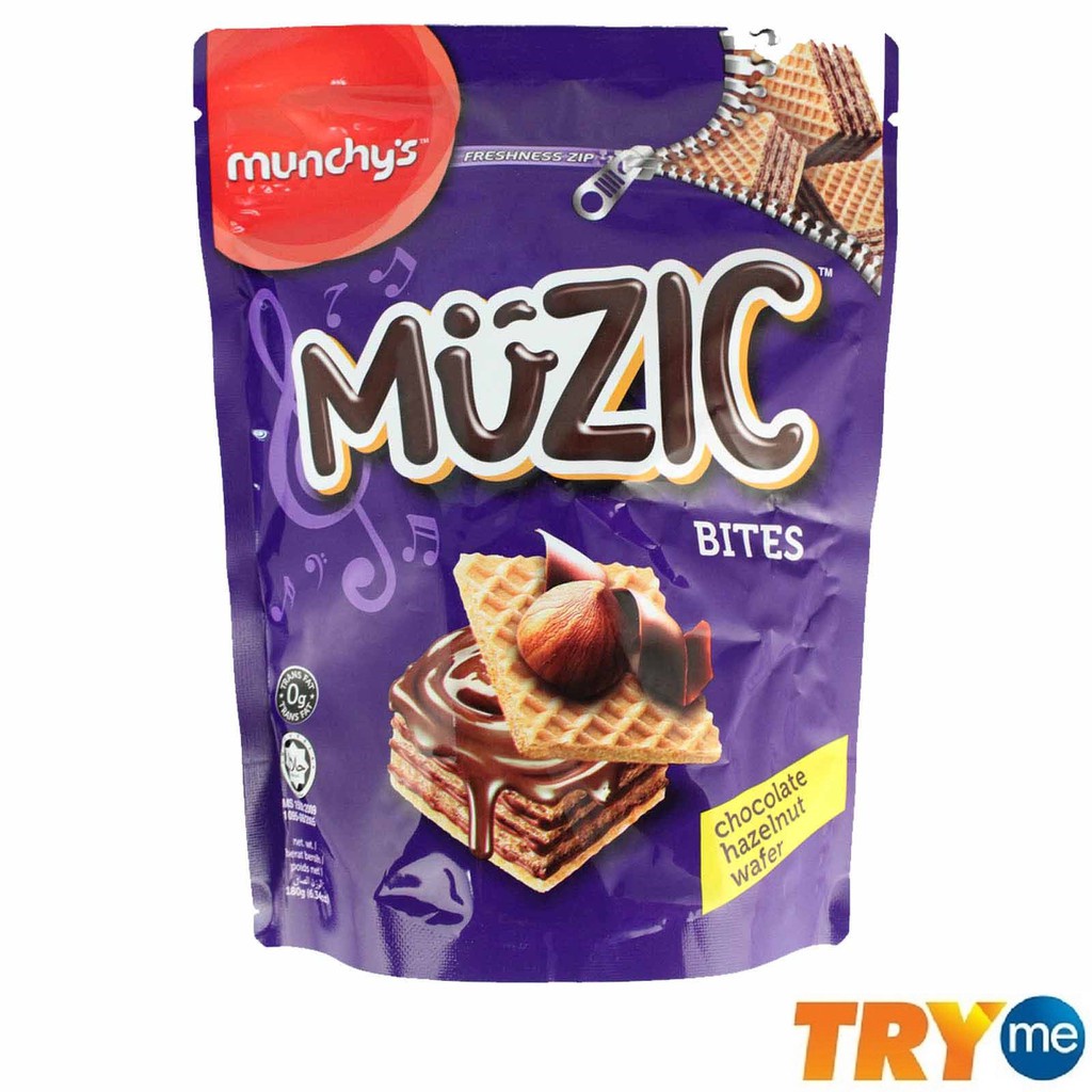 Munchy's Muzic Bites Chocolate Hazelnut Wafer Cubes 180g | Shopee Malaysia