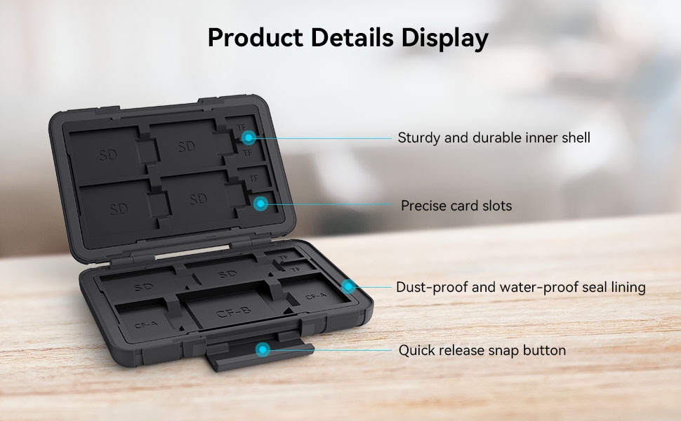 SMALLRIG SD Card Holder Memory Card Holder Case 15 Slots, Water ...