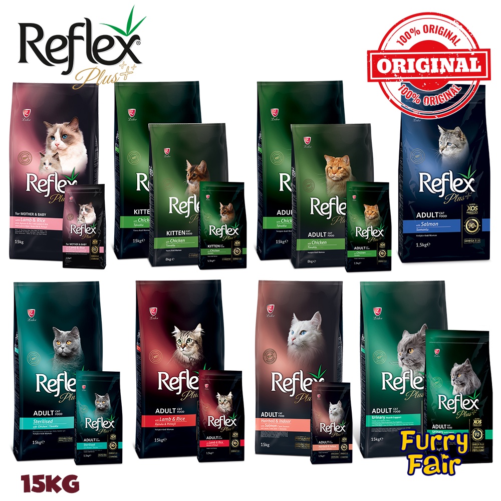 Reflex Plus Cat Food (15kg) (Mother Baby, Kitten, Chicken, Salmon ...