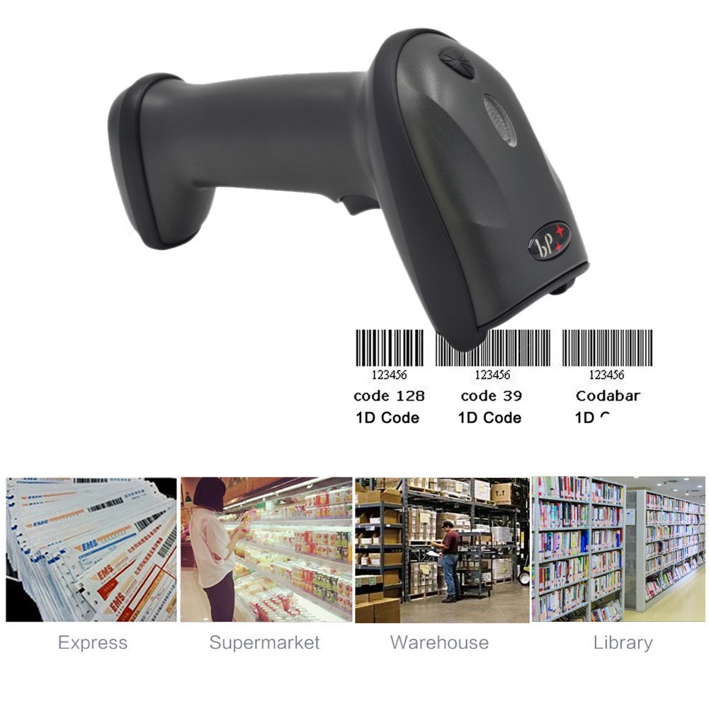 2.4G Wireless POS USB Laser Barcode Scanner Rechargeable Handheld ...