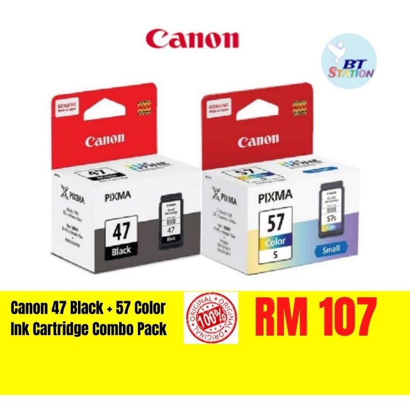 [1+1] Canon PG-47 Black + CL-57s Color Ink Catridge (1 Set) | Shopee ...