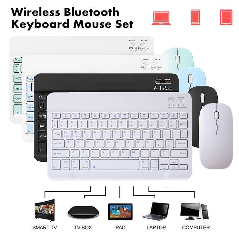 【Ready Stock】Wireless Keyboard And Mouse Bluetooth Keyboard Set IPad Keyboard Rechargeable ...
