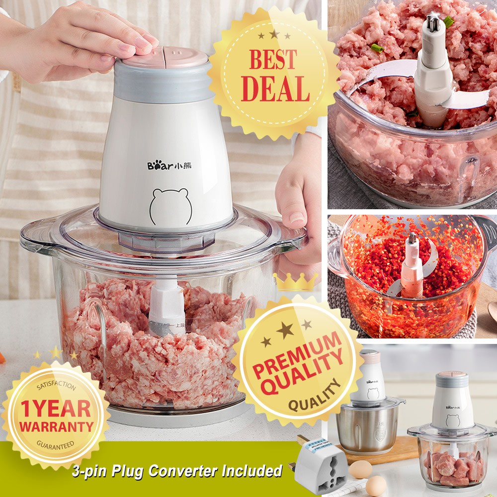 Bear QSJ-B02Q1 2-speed 2L Glass Food Processor Multi-purpose Food ...