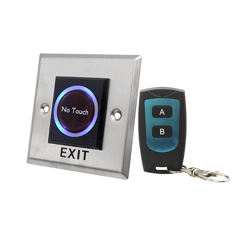 12V DC Metal no touch IR 433 wireless remote control button push door exit button for zk access ...