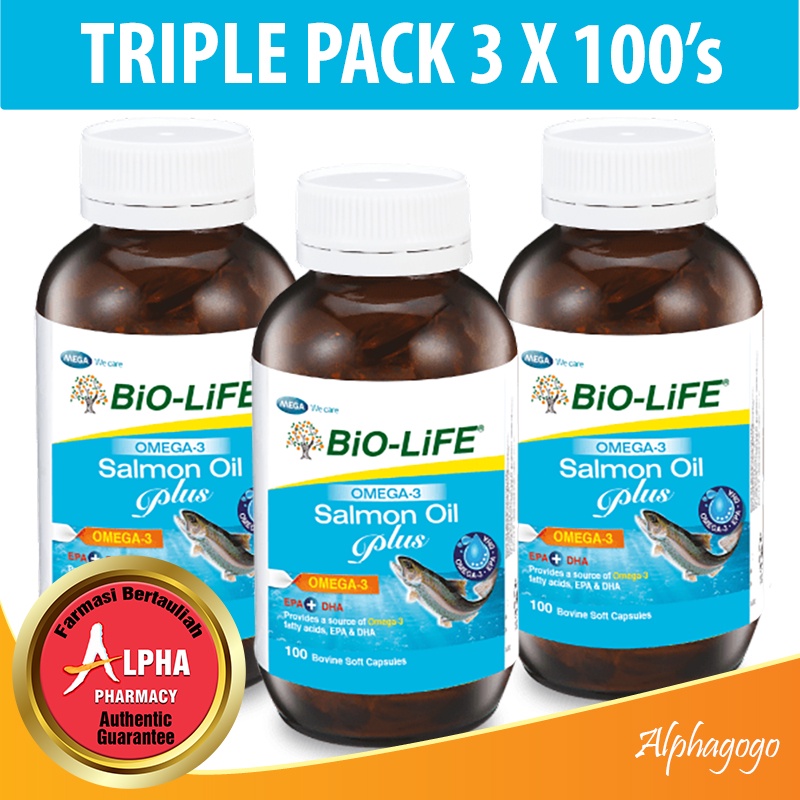 Bio-Life Omega-3 Salmon Oil Plus (30 Capsules / 2 X 30 Capsules / 100 ...