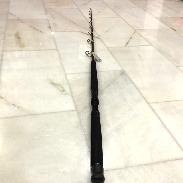 SHINO monster hunter 6kaki 30-60lb max drag 27kg one piece drum bc rod ...