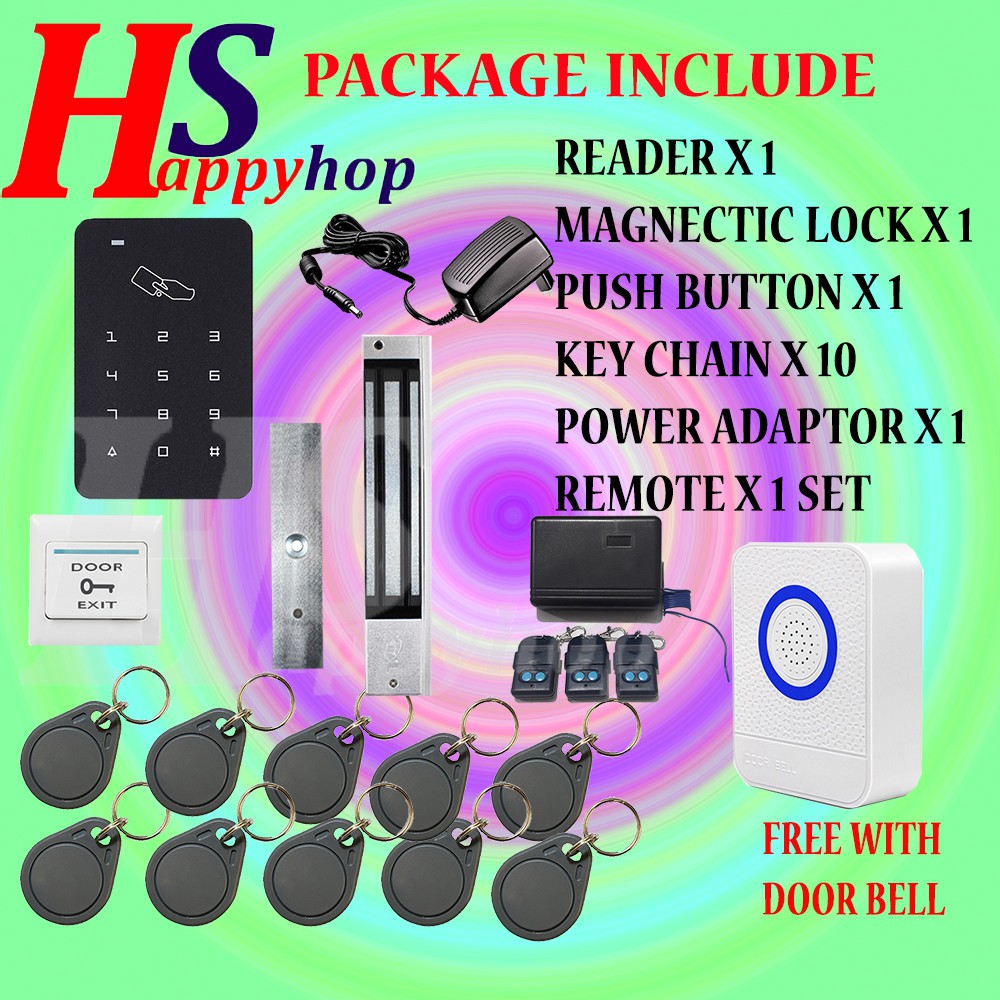 RFID Door Access with 280KG Magnetic Lock - Key Chain / TAG+Remote ...