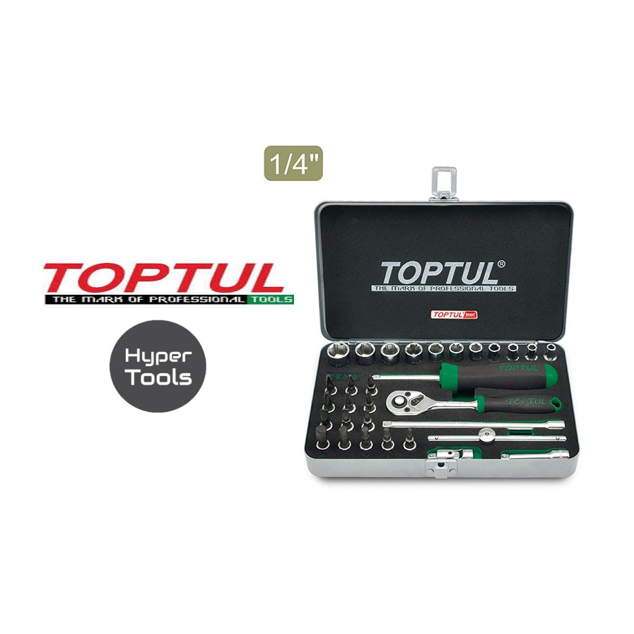 TOPTUL 31pcs 1/4" Socket Set (Metric) (Model: GCAD3102) | Shopee Malaysia