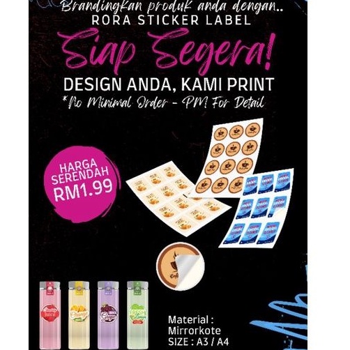 RORA - Printing Service Sticker Murah Saiz A3 + Potong ikut bentuk ...
