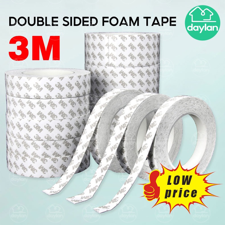 3mDouble Sided Foam Tape White EVA Foam Tape Sponge Mounting Adhesive Tape Strong Permanent ...