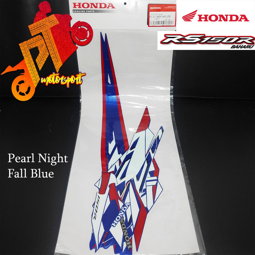 Honda Rs150 Body Cover Stripe Sticker Blue-Pearl Night Fall Blue ...