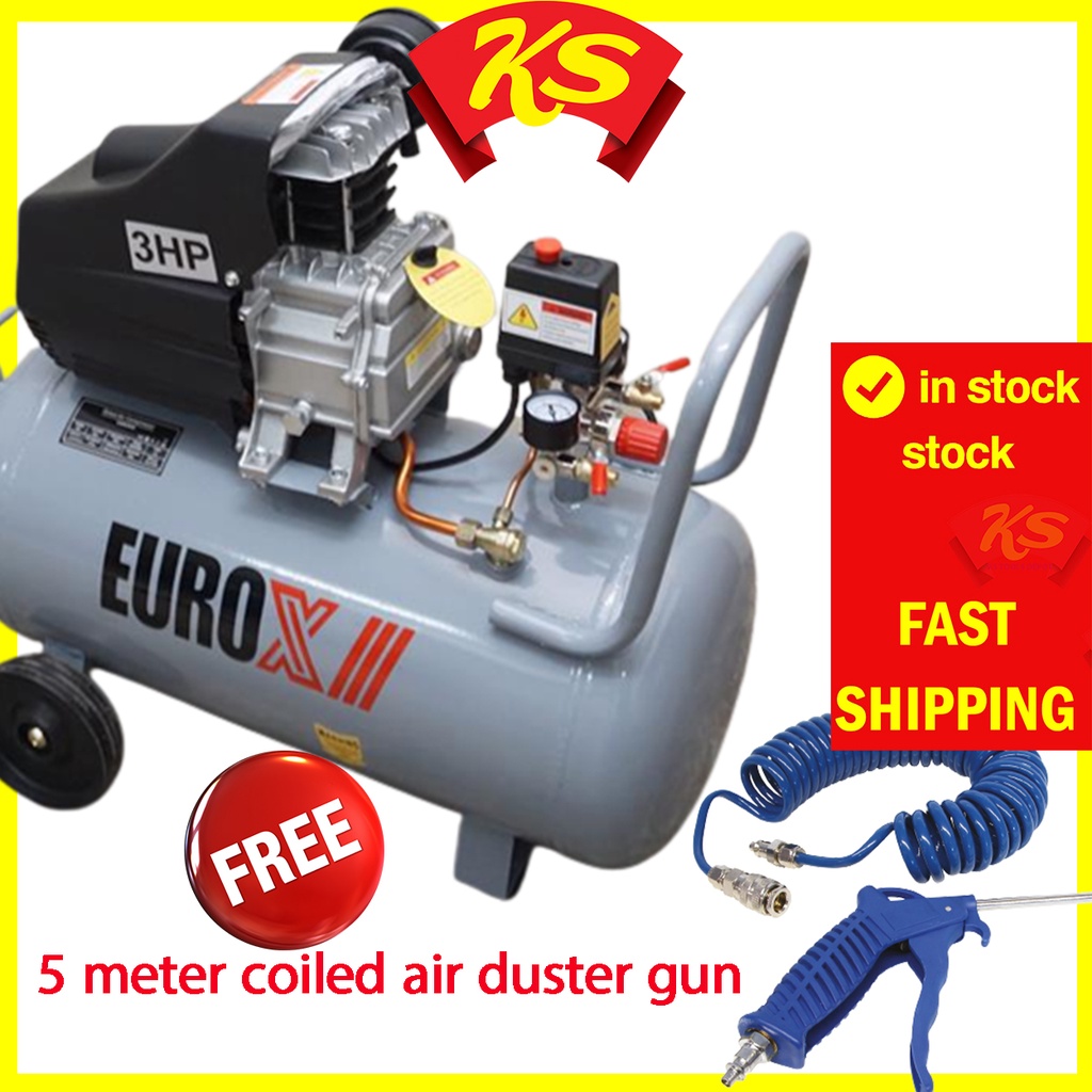 EuroX Europower Air Compressor 3hp EAW 3050 EX/ EAW3050EX Air Compressor 3hp 50Litre FREE PU 5 ...