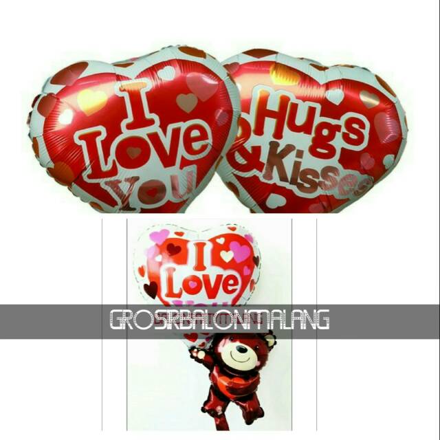 Balloon i love you/hugs and kisses (Front and Back) | Shopee Malaysia