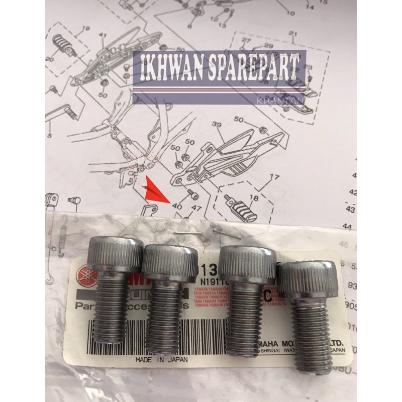 SKRU screw ELENKI ALENKEY FOOTREST RXZ ORIGINAL JAPAN | Shopee Malaysia