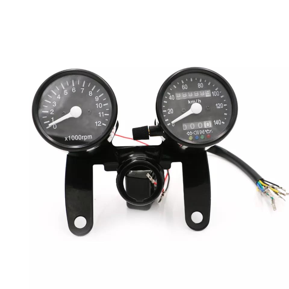 Motorcycle Black LED Tachometer Speedometer Odometer Gauge Bracket ...