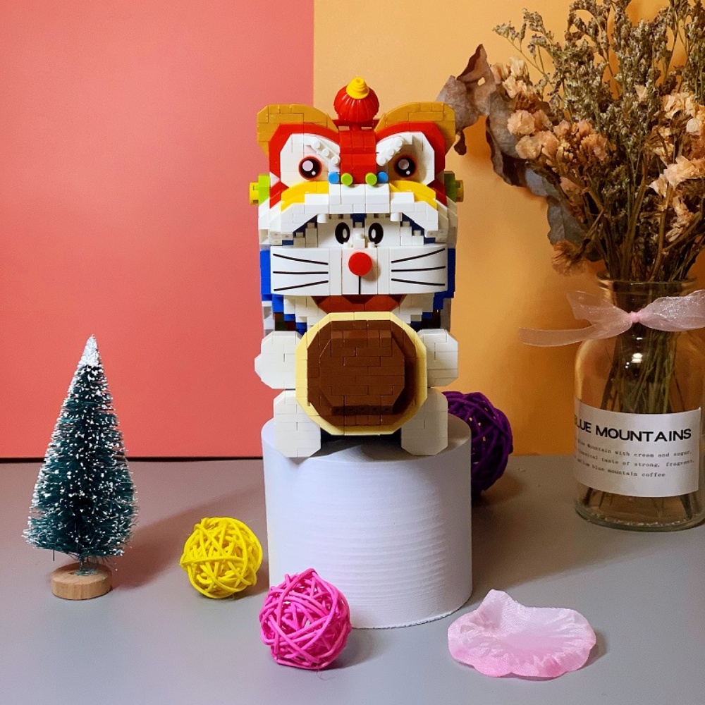 LP 210532 Doreamon 哆啦A梦 Cartoon Anime Lion Dance CNY Building Brick ...