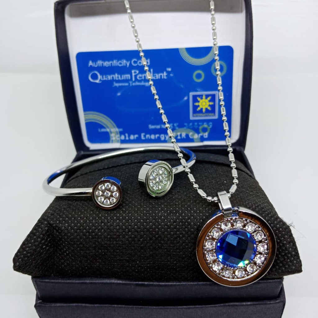 1 Set Germanium Health Necklace Bracelet HELLO KITTY Quantum Pendant ...