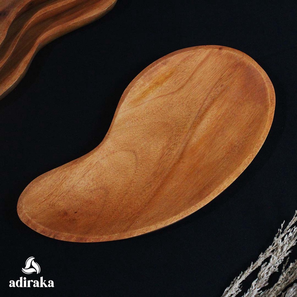 KAYU Wooden Plate 20x12 Unique Shape Concave Mango Mahogany Premium For ...