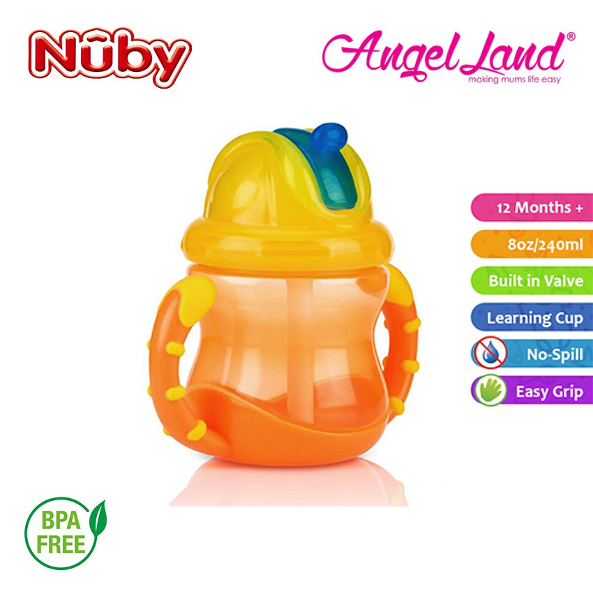 Nuby Flip N'sip Cup Fat Straw 12M+ (240ml) NB92166 | Shopee Malaysia