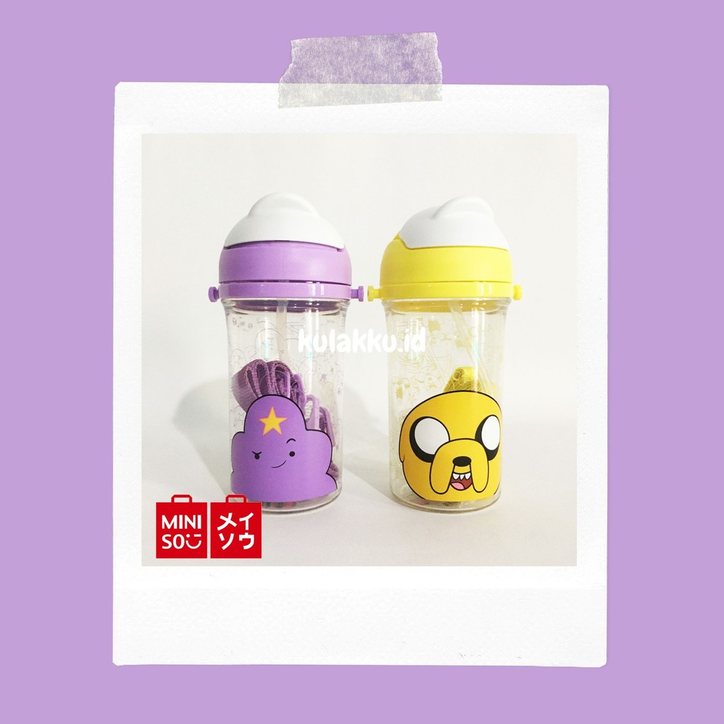 Miniso Official Adventure Time- Water Bottle With Straw 400ml ...