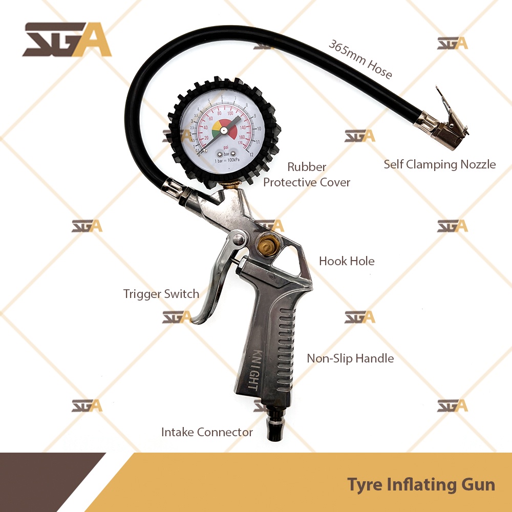 KNIGHT Tire Inflating Gun TG7 Air Compressor Pressure Tyre Gauge Pump ...