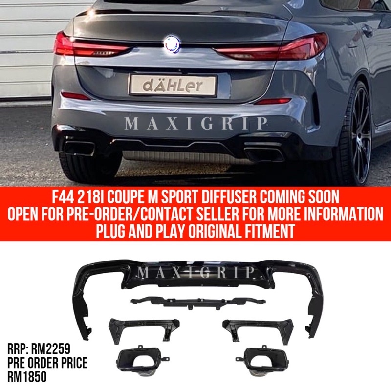 BMW F44 Rear diffuser M235i diffuser M performance M sport diffuser ...