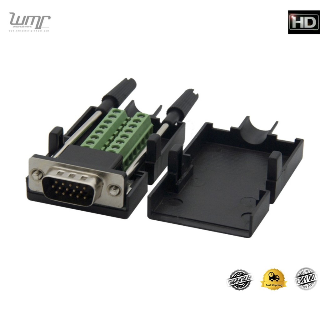 VGA Male Connector with housing support DIY Repair Kit | Shopee Malaysia
