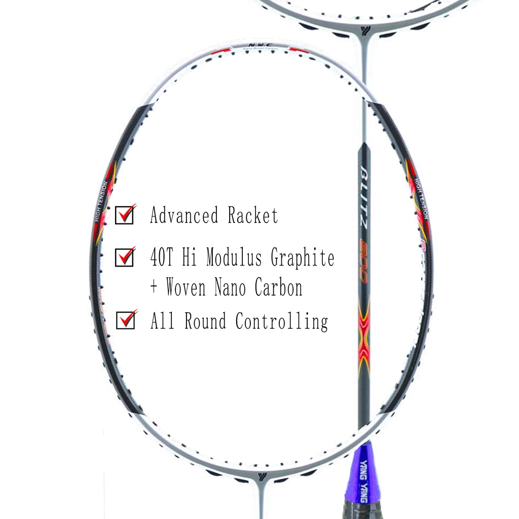 YANG YANG Blitz 800 40T Graphite Advance Level Badminton Racket ...