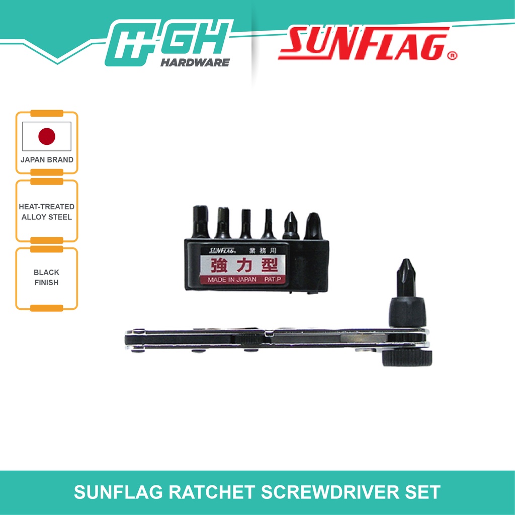 [ GH HARDWARE ] SUNFLAG 777-WH8 Ratchet Screwdriver Set – 8pcs | Shopee ...
