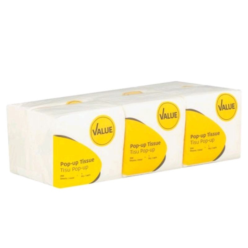 VALUE Pop Up Tissue 1ply 180's x 6Packs | Shopee Malaysia