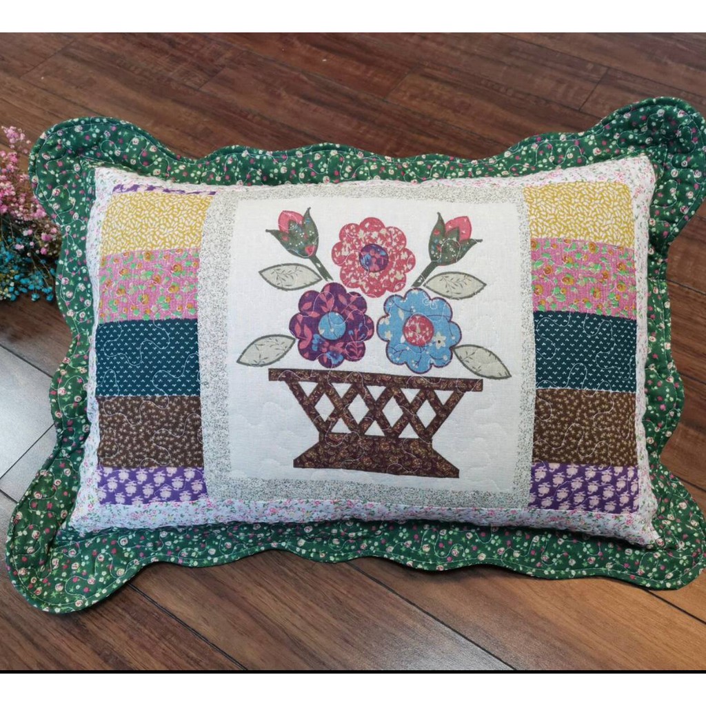 [1 pcs] 100% COTTON PATCHWORK PILLOWCASE / SARUNG BANTAL PATCHWORK 100% ...