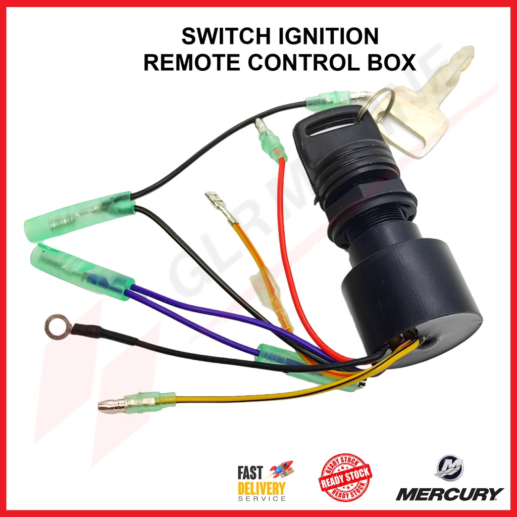 KEY SWITCH IGNITION MERCURY REMOTE CONTROL BOX 17009A5 KUNCI MERCURY 87 ...