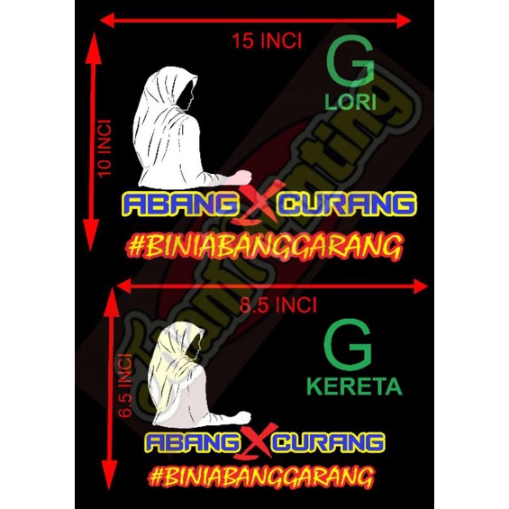 Stiker ABANG X CURANG pelbagai warna | Shopee Malaysia