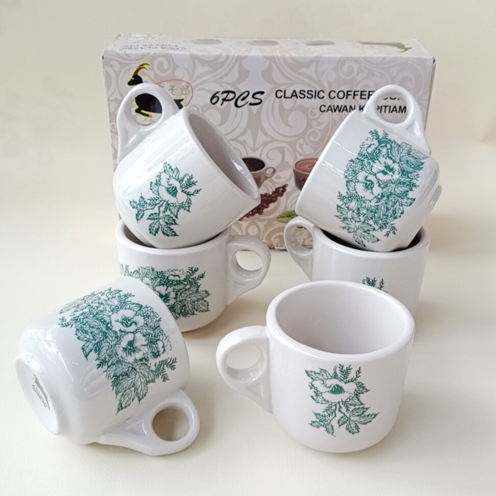 (Cup Only) Vintage Old Style Floral Traditional Kopitiam Porcelain ...