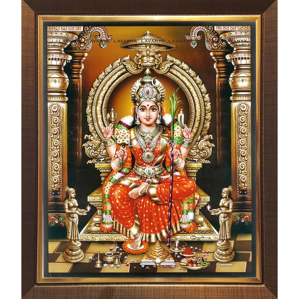 Raja Rajeswari Red Saree Digital Photo with Lamination and Frame (L248 ...