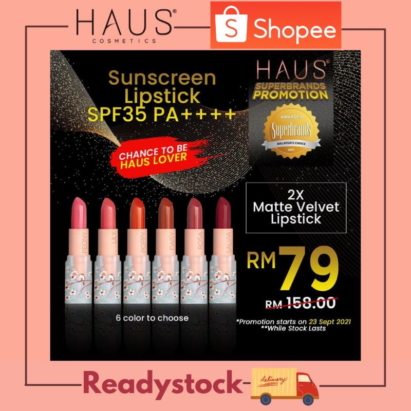 HAUS Cosmetics Matte Velvet Lipstick (MVL) | Shopee Malaysia